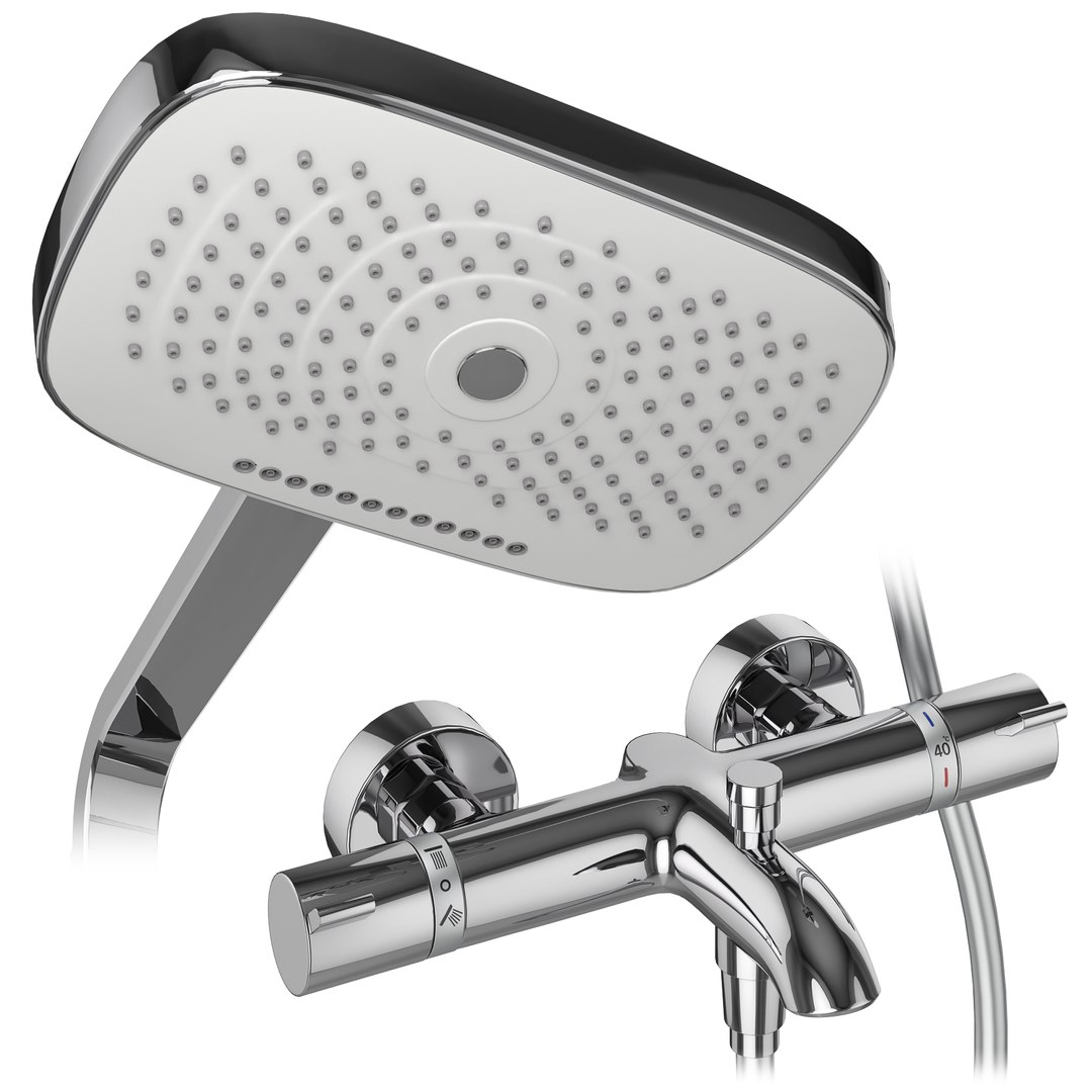 3D Faucets And Shower Systems Hansgrohe Set 173 Model - TurboSquid 1955358