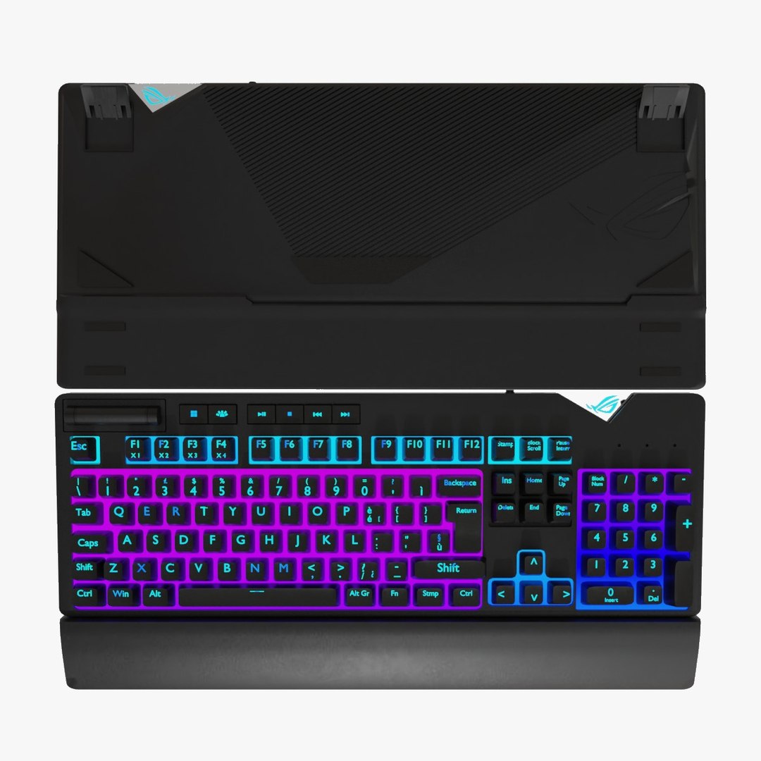 3D ASUS ROG RGB Gaming Keyboard Gaming Setups model - TurboSquid 2079216