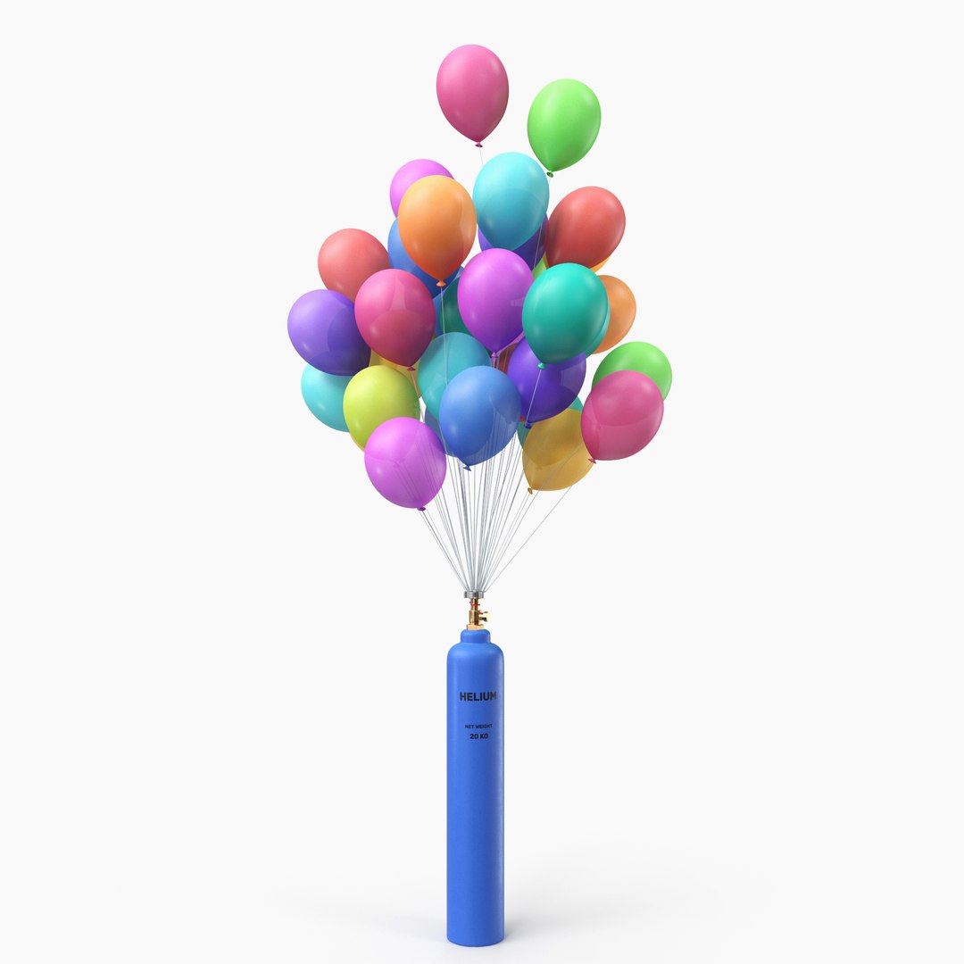 Stylized balloons and a helium cylinder 3D model - TurboSquid 1820191