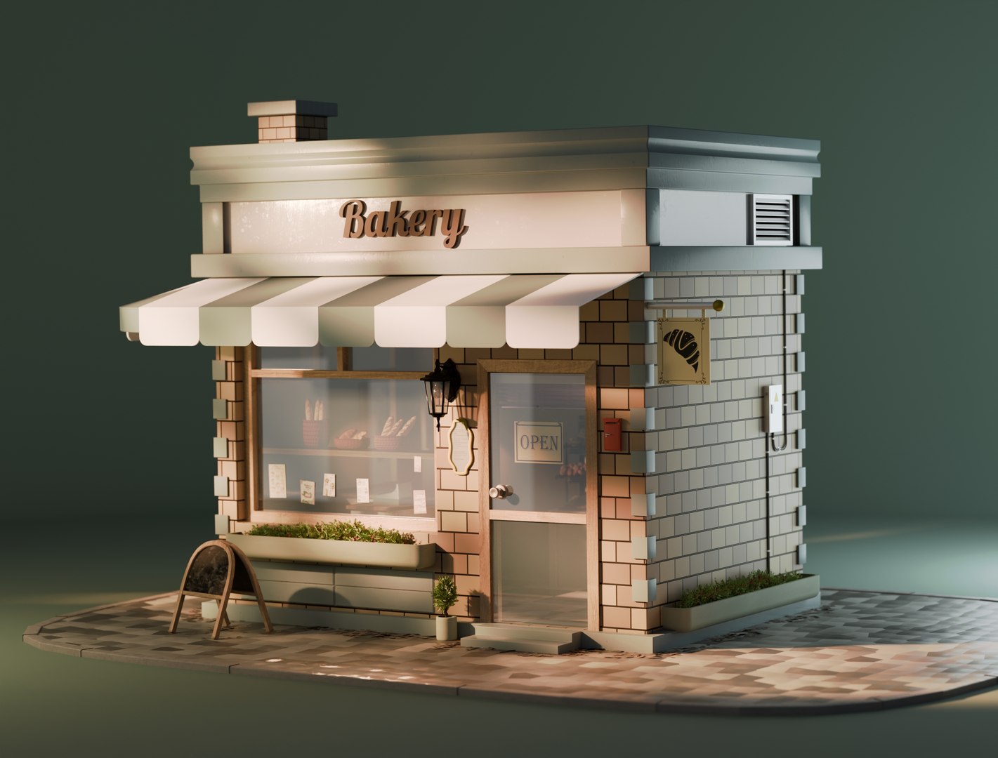 Bakery Shop Storefront 3D Model - TurboSquid 2323747