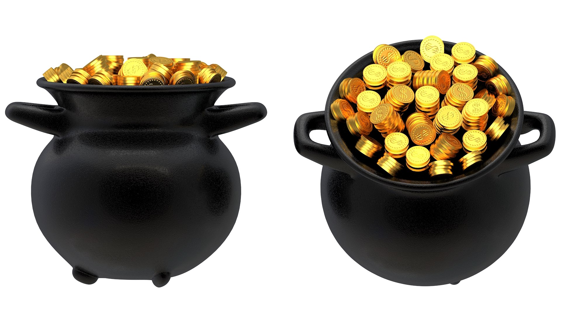 3D Pot Of Gold Collection Model - TurboSquid 1857982