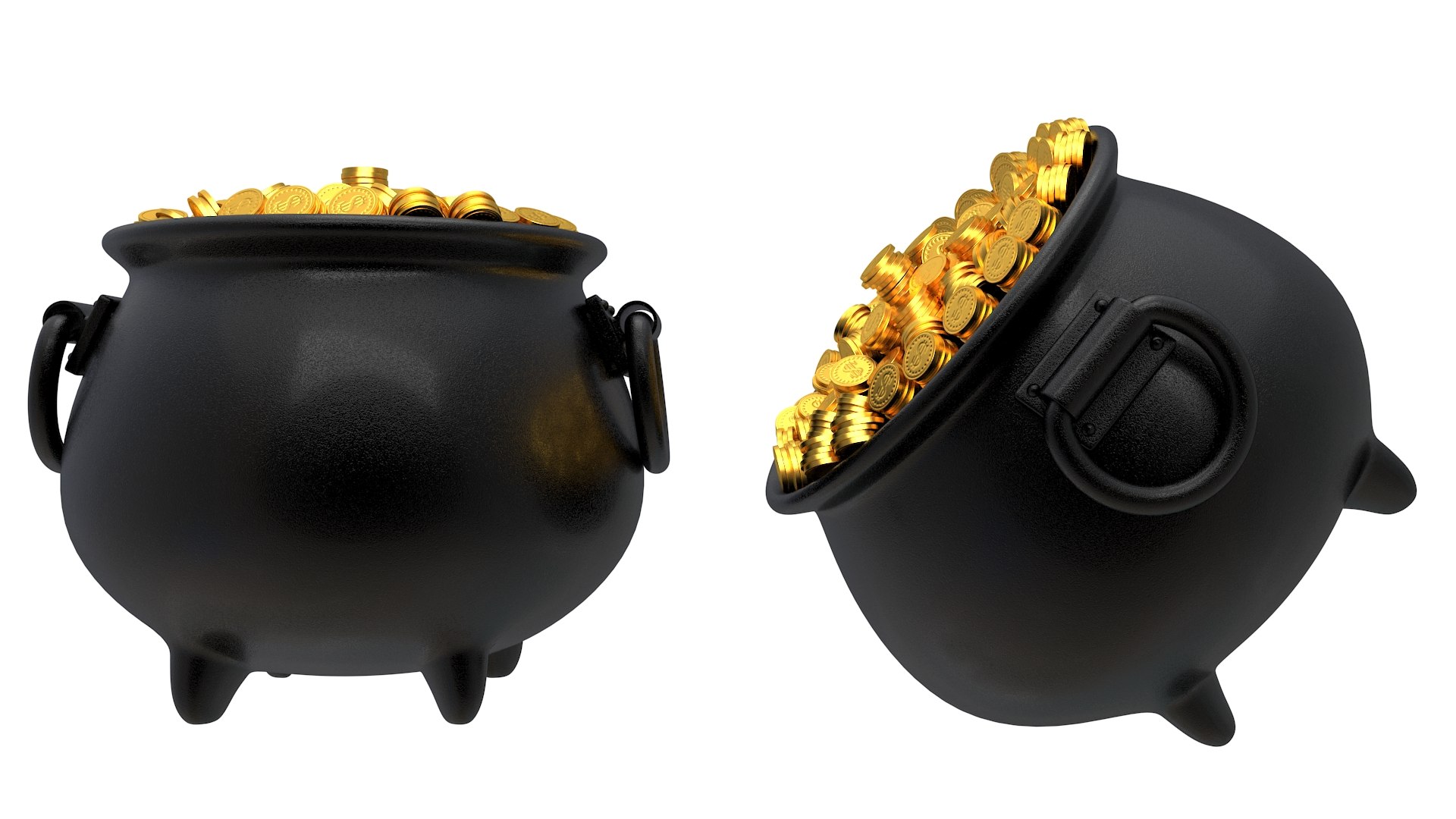 3D Pot Of Gold Collection Model - TurboSquid 1857982