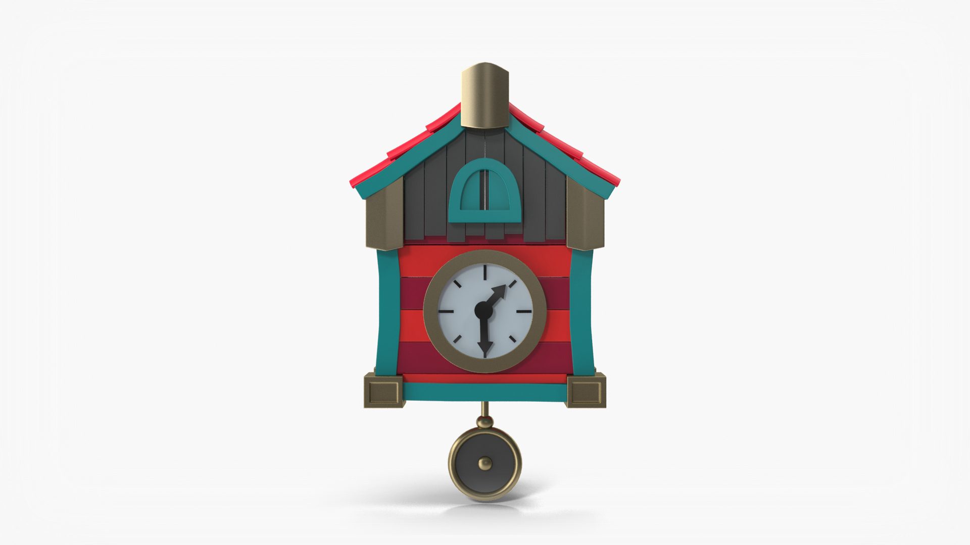 3D Cartoon Clock Red Cartoon Style - TurboSquid 2089177