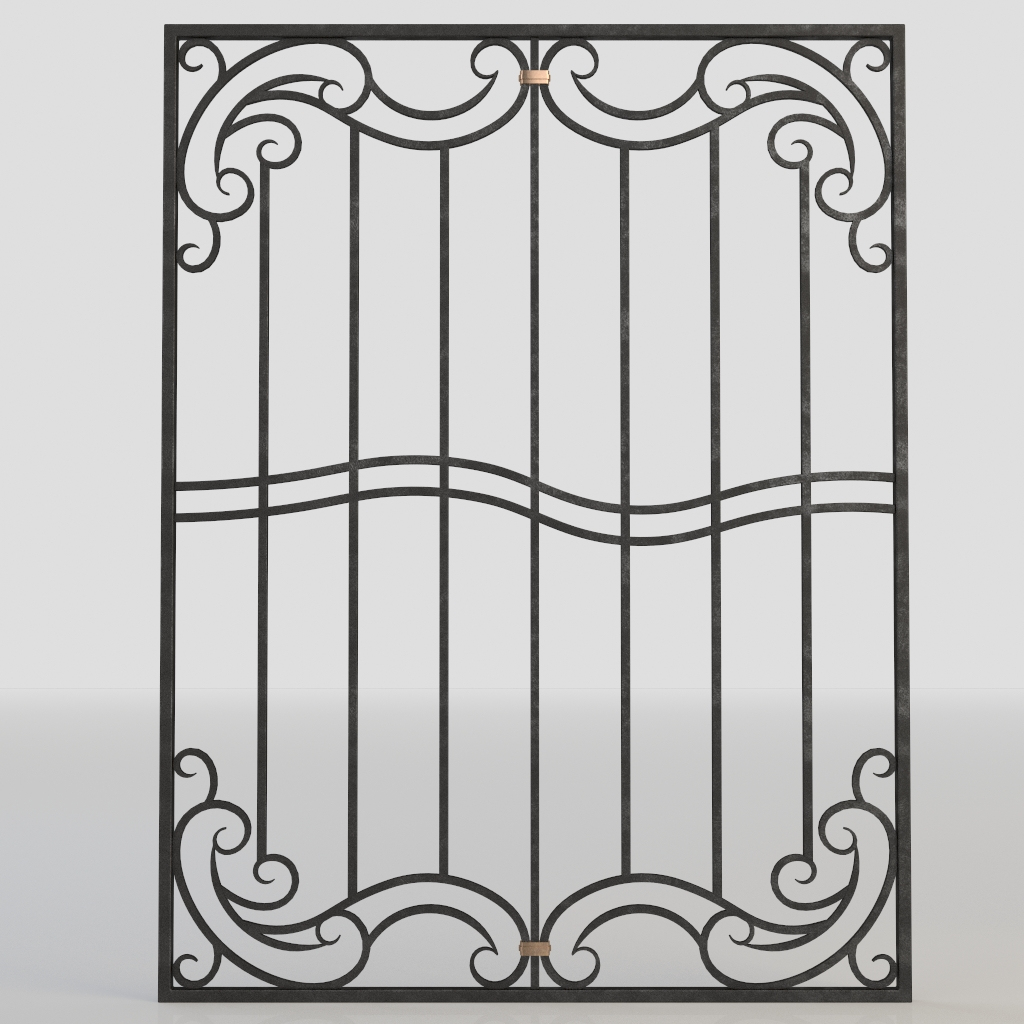 windows bars 3d model