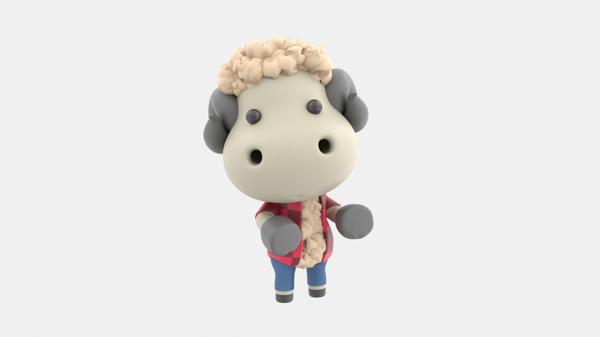 3D Cute Sheep 3D Illustration Model - TurboSquid 2238774