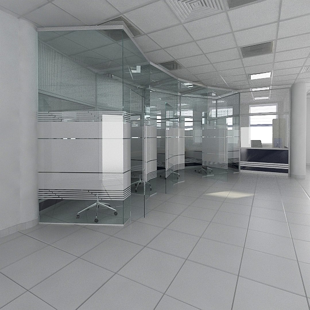 bank interior furniture 3d model