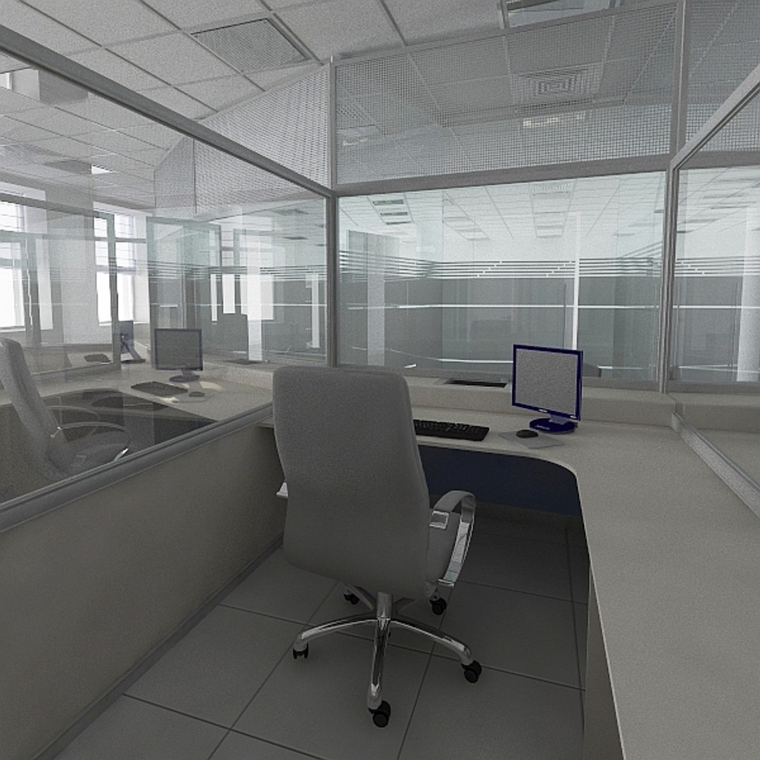 bank interior furniture 3d model