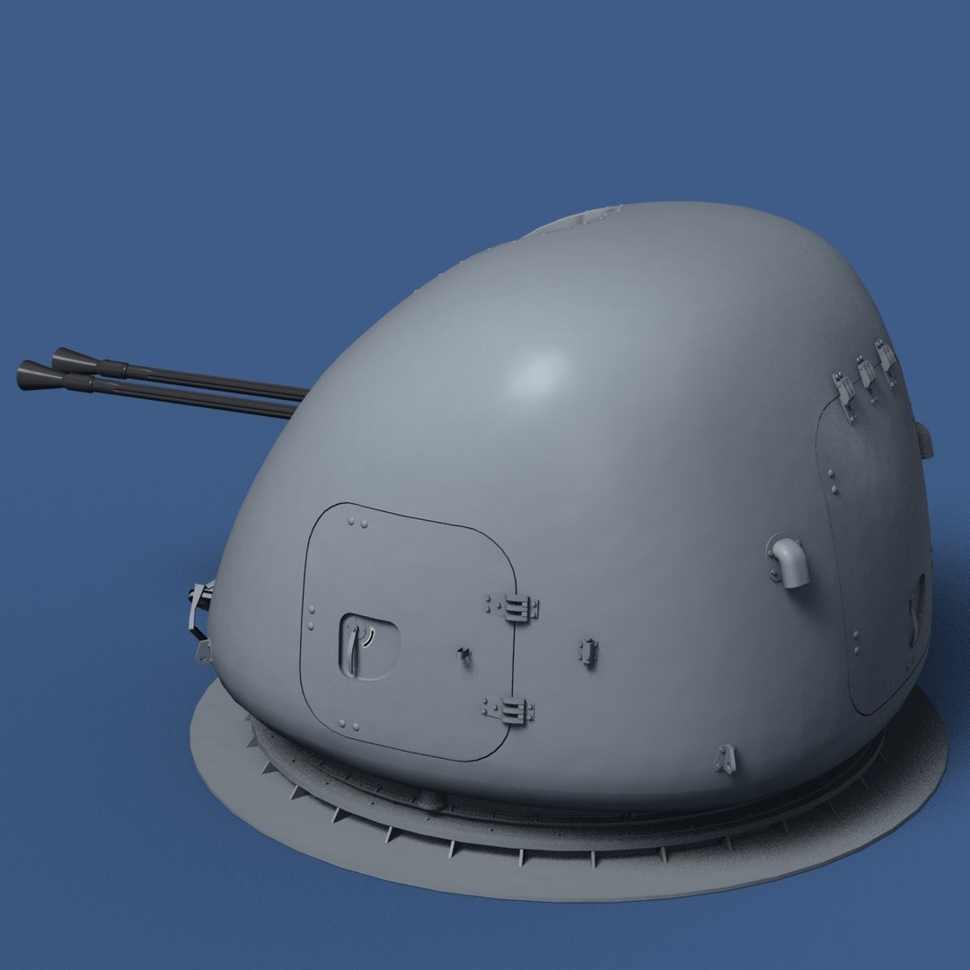 3ds Max Breda Twin 40mm Naval Gun