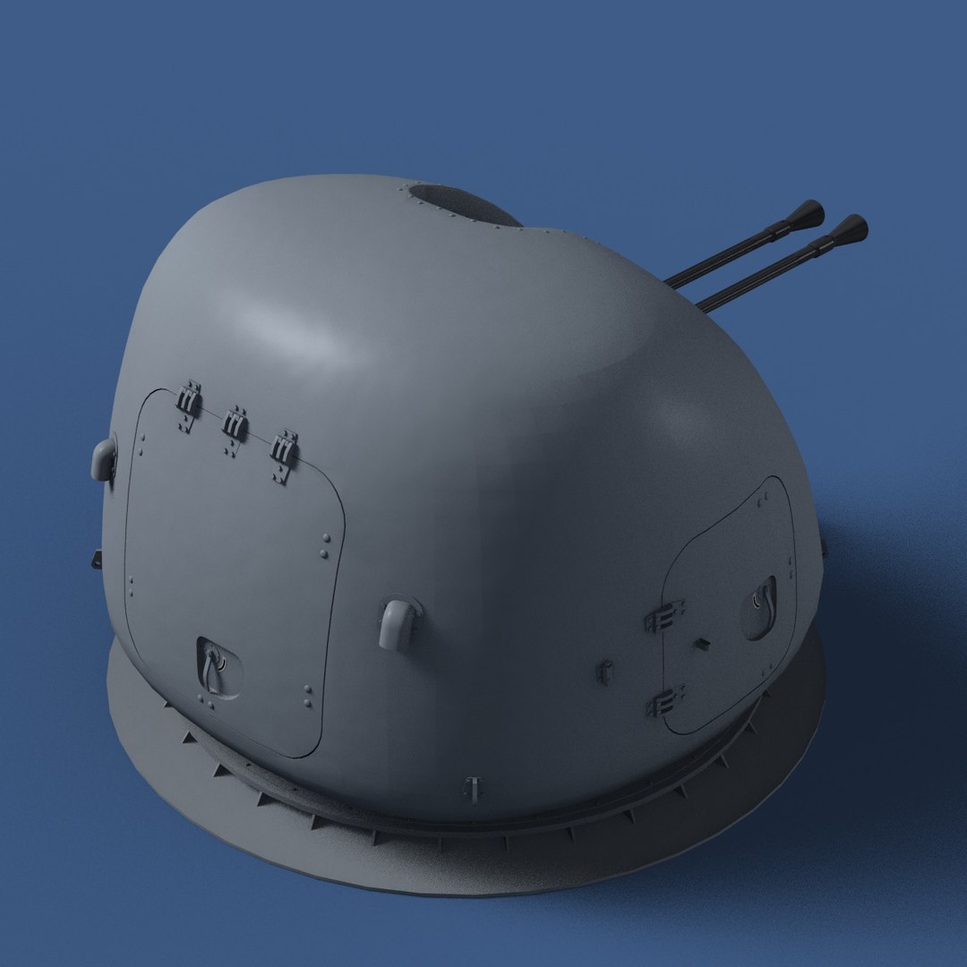 3ds Max Breda Twin 40mm Naval Gun