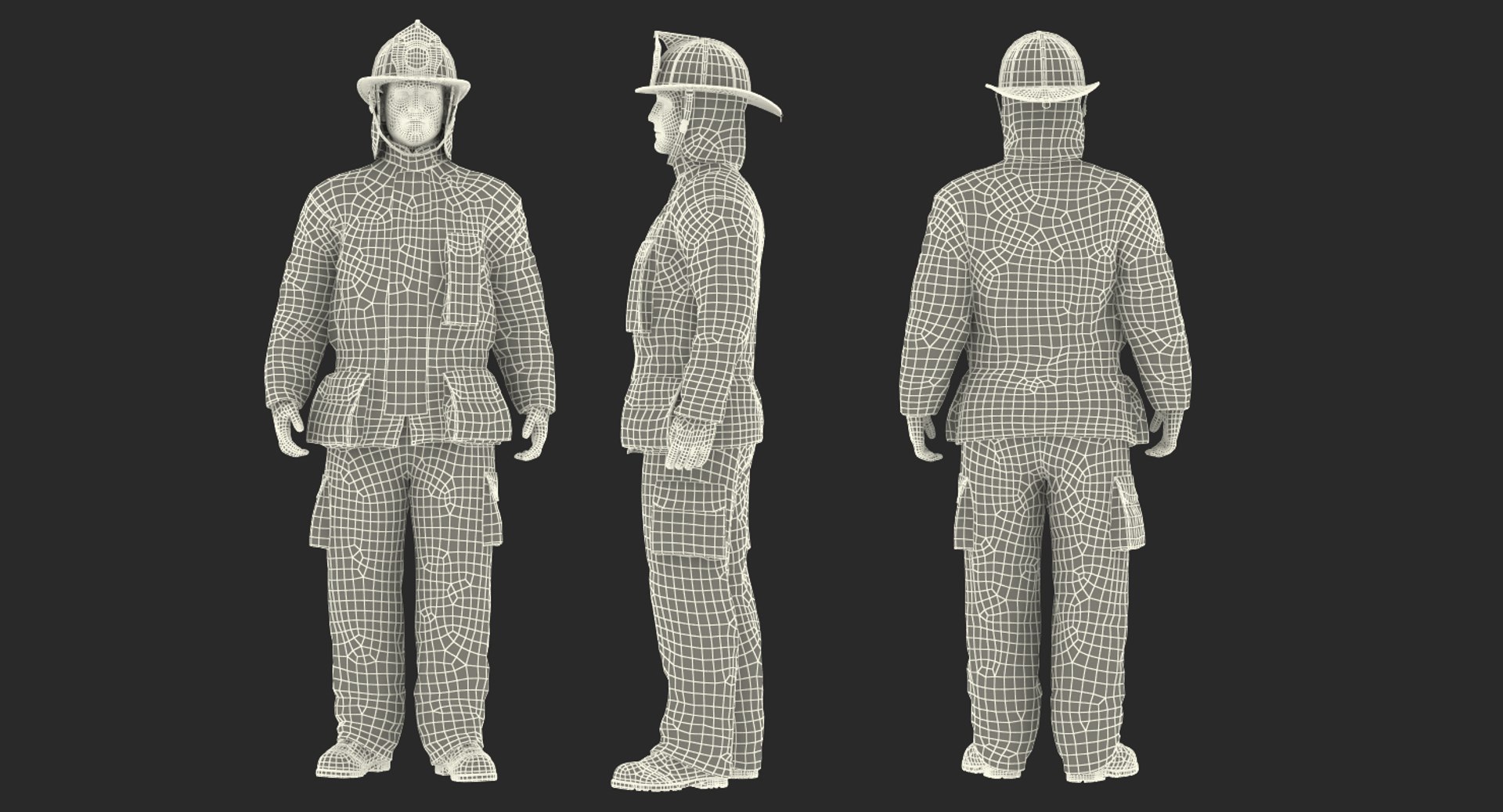 3D firefighter fully protective suit model - TurboSquid 1156702