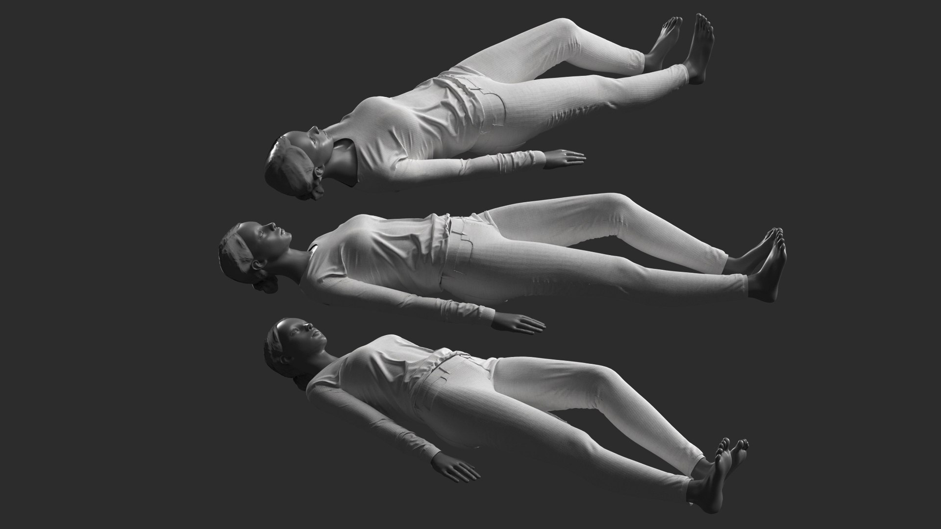 Woman Mannequin Lying 5 Tomography Poses 3D Model - TurboSquid 1857027