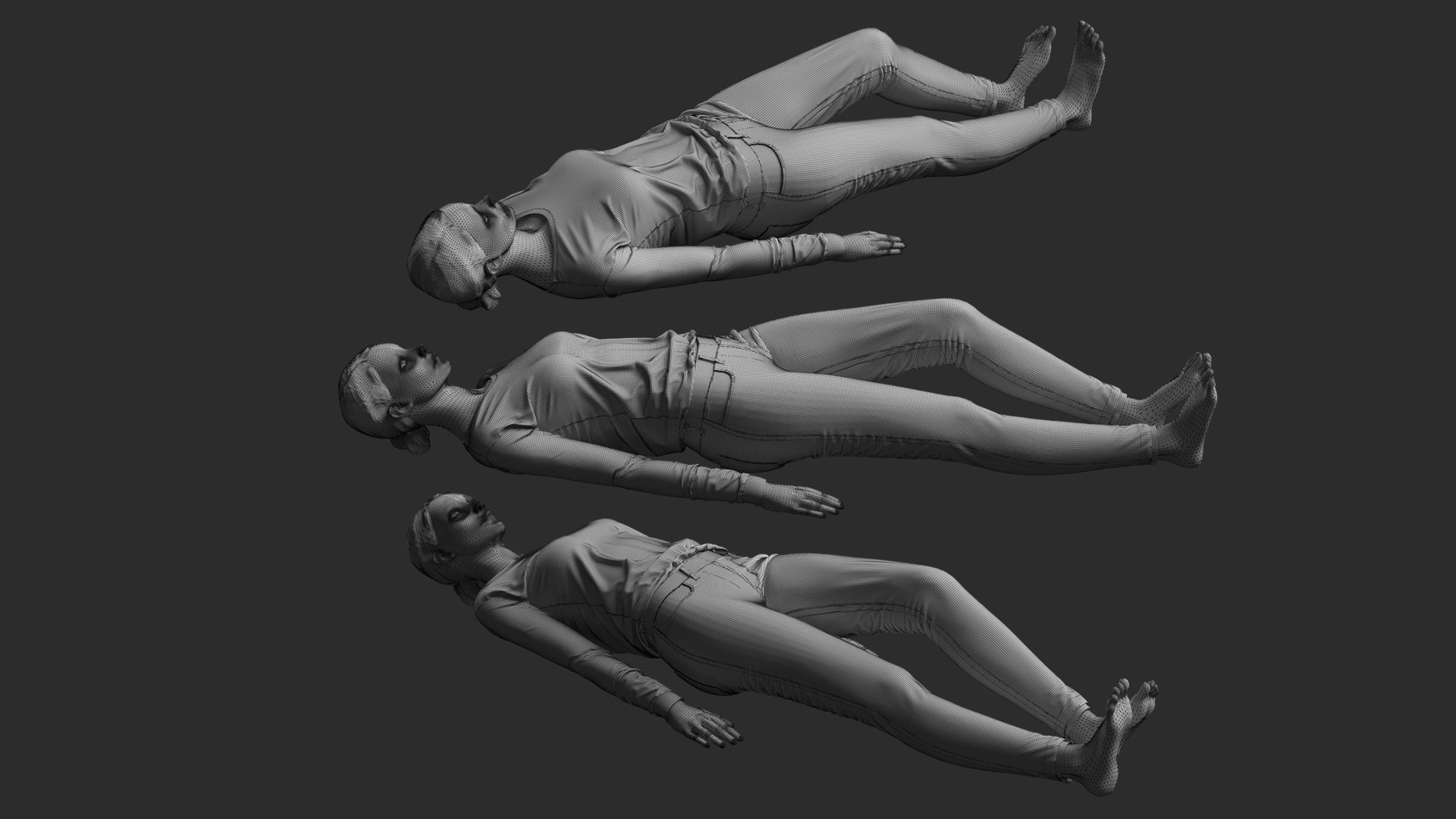 Woman Mannequin Lying 5 Tomography Poses 3D Model - TurboSquid 1857027