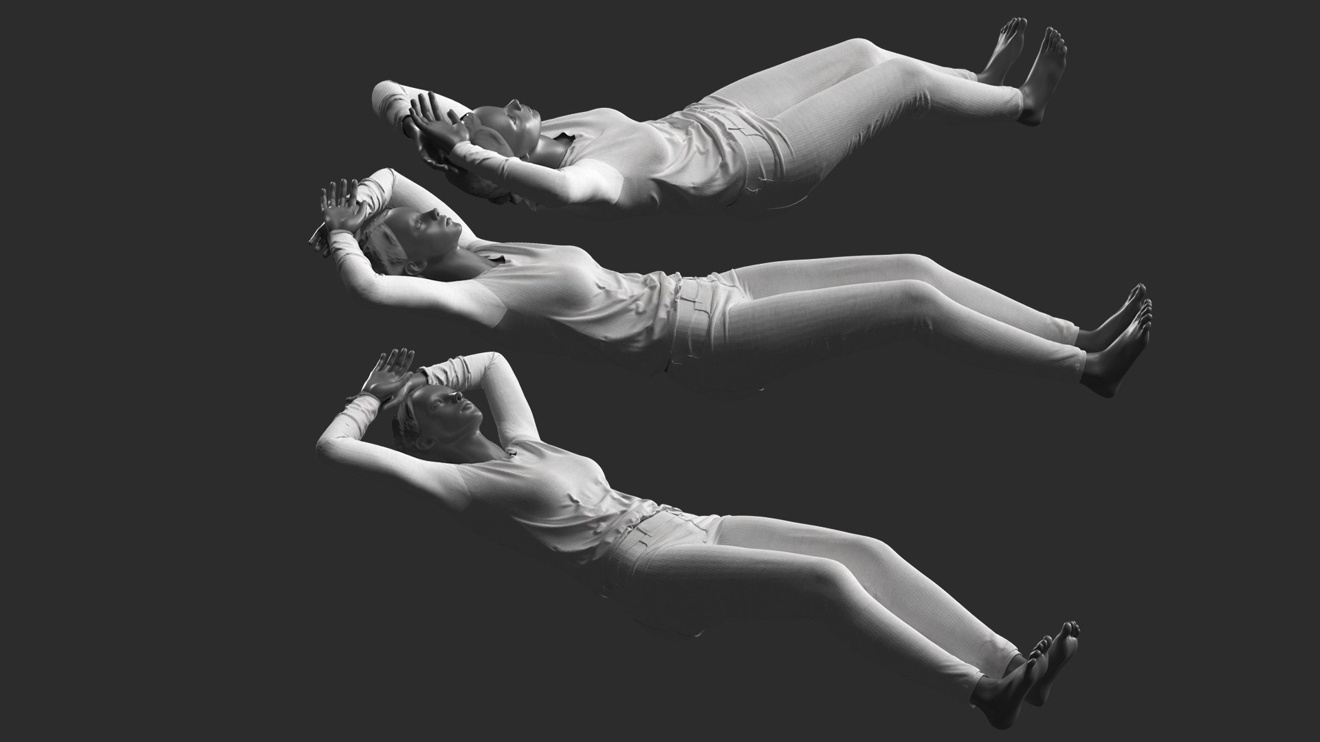 Woman Mannequin Lying 5 Tomography Poses 3D Model - TurboSquid 1857027