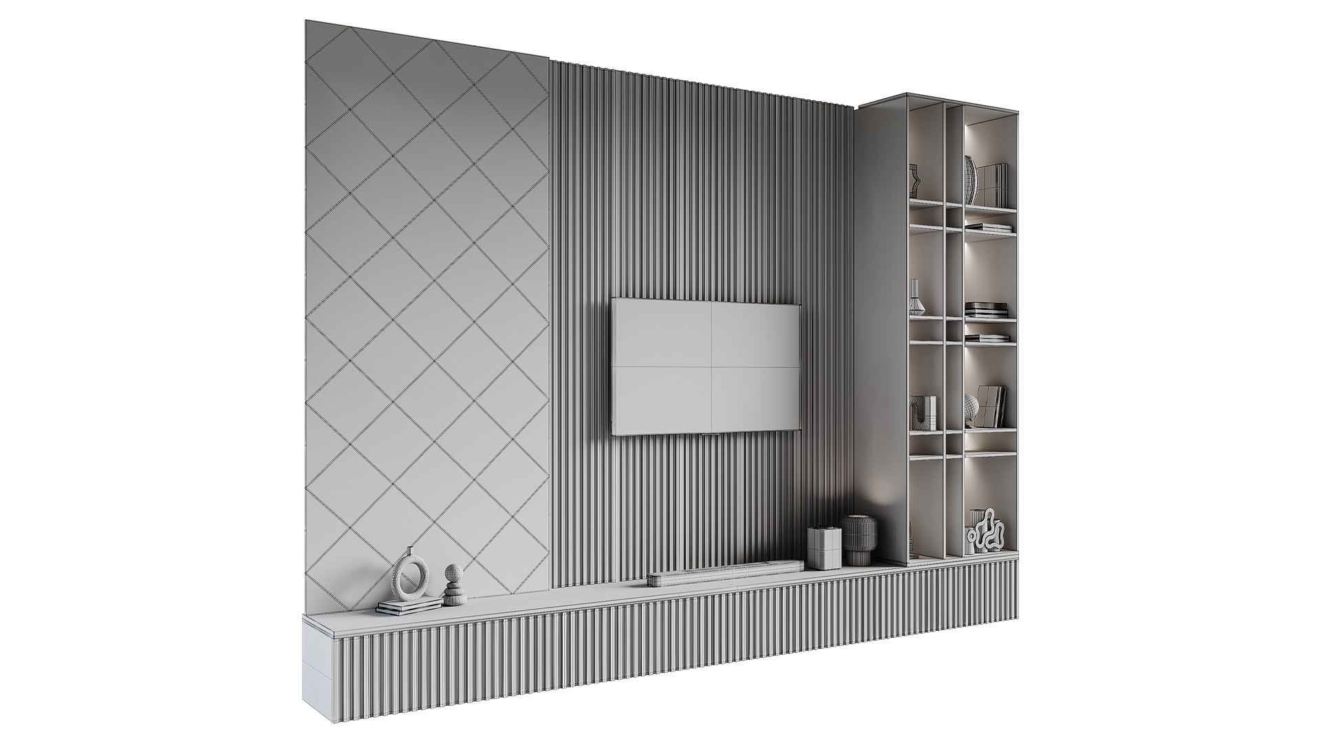 Modern TV Wall 028 3D - TurboSquid 2379203