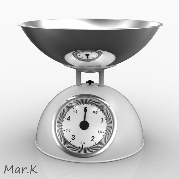 3d retro kitchen scale