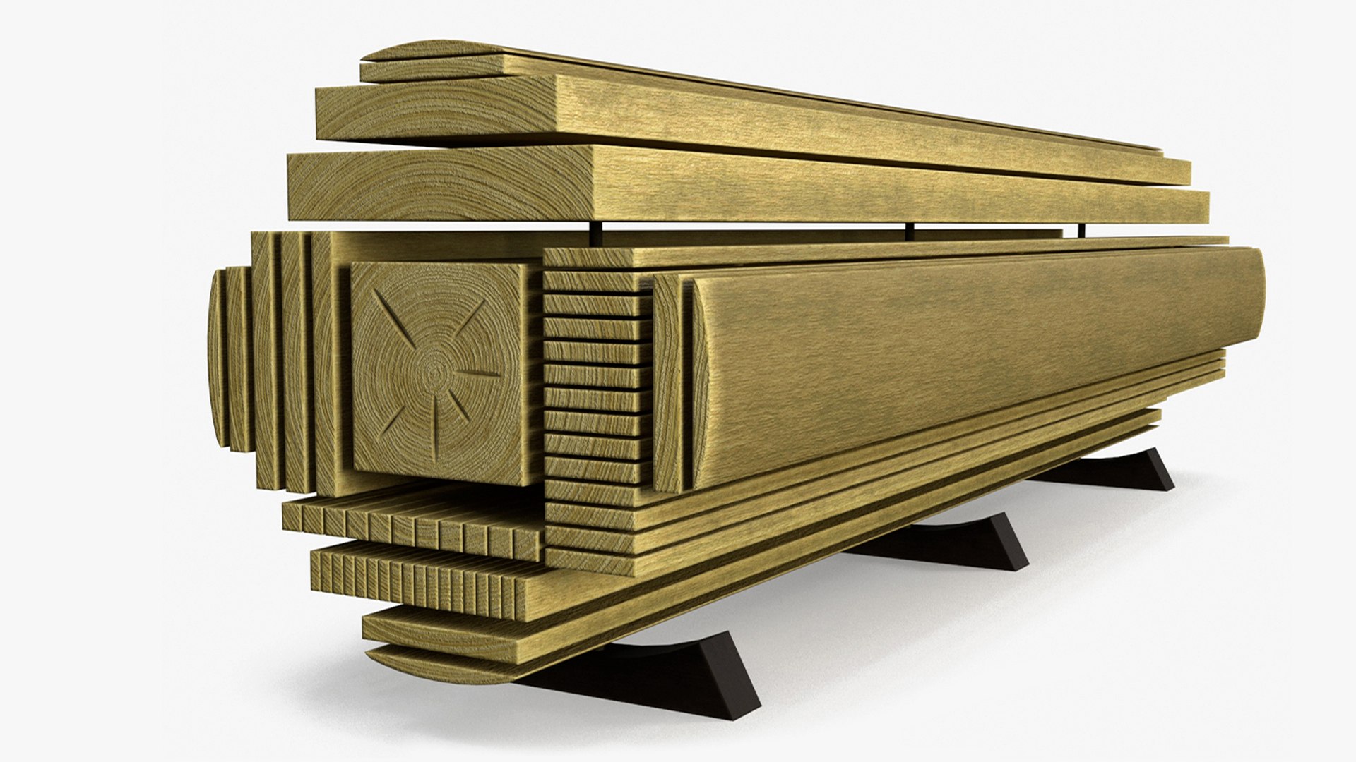 3D Cross And Longitudinal Section Of Wood - TurboSquid 2271665