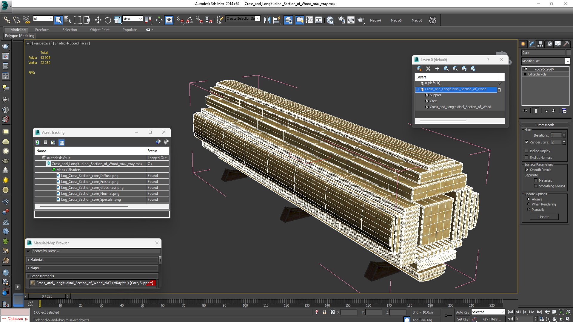 3D Cross And Longitudinal Section Of Wood - TurboSquid 2271665