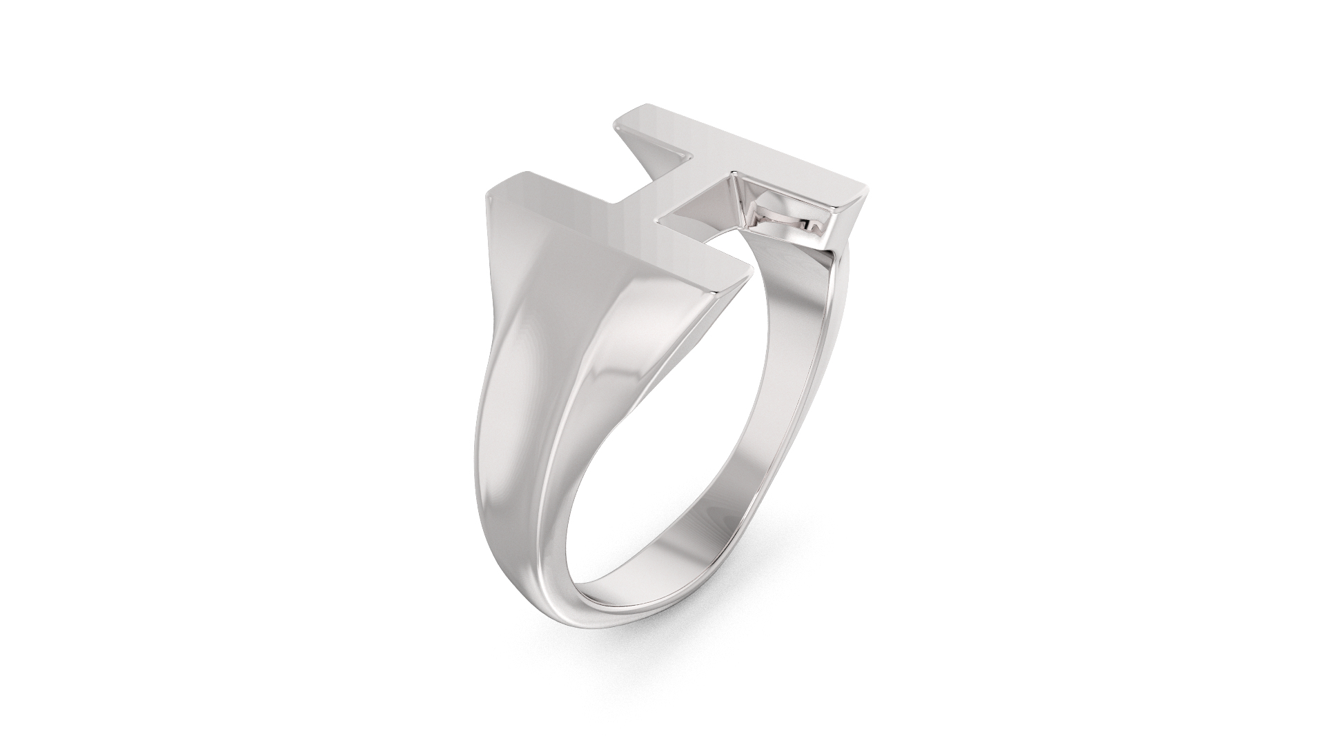 3D Model Alphabet Signet Ring H - TurboSquid 2082754