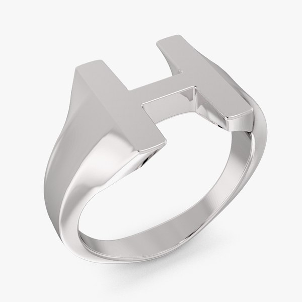 modelo 3d Alphabet Signet Ring H - TurboSquid 2082754