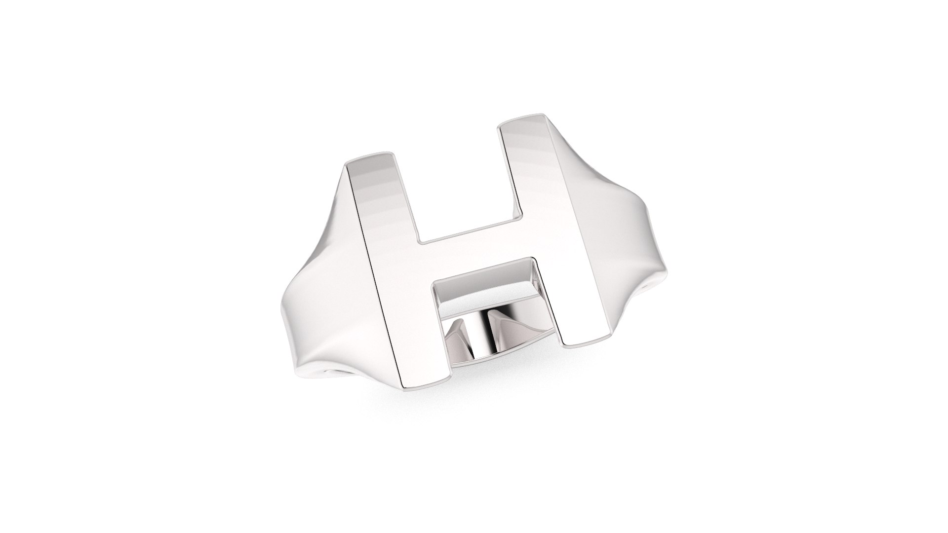 3D Model Alphabet Signet Ring H - TurboSquid 2082754