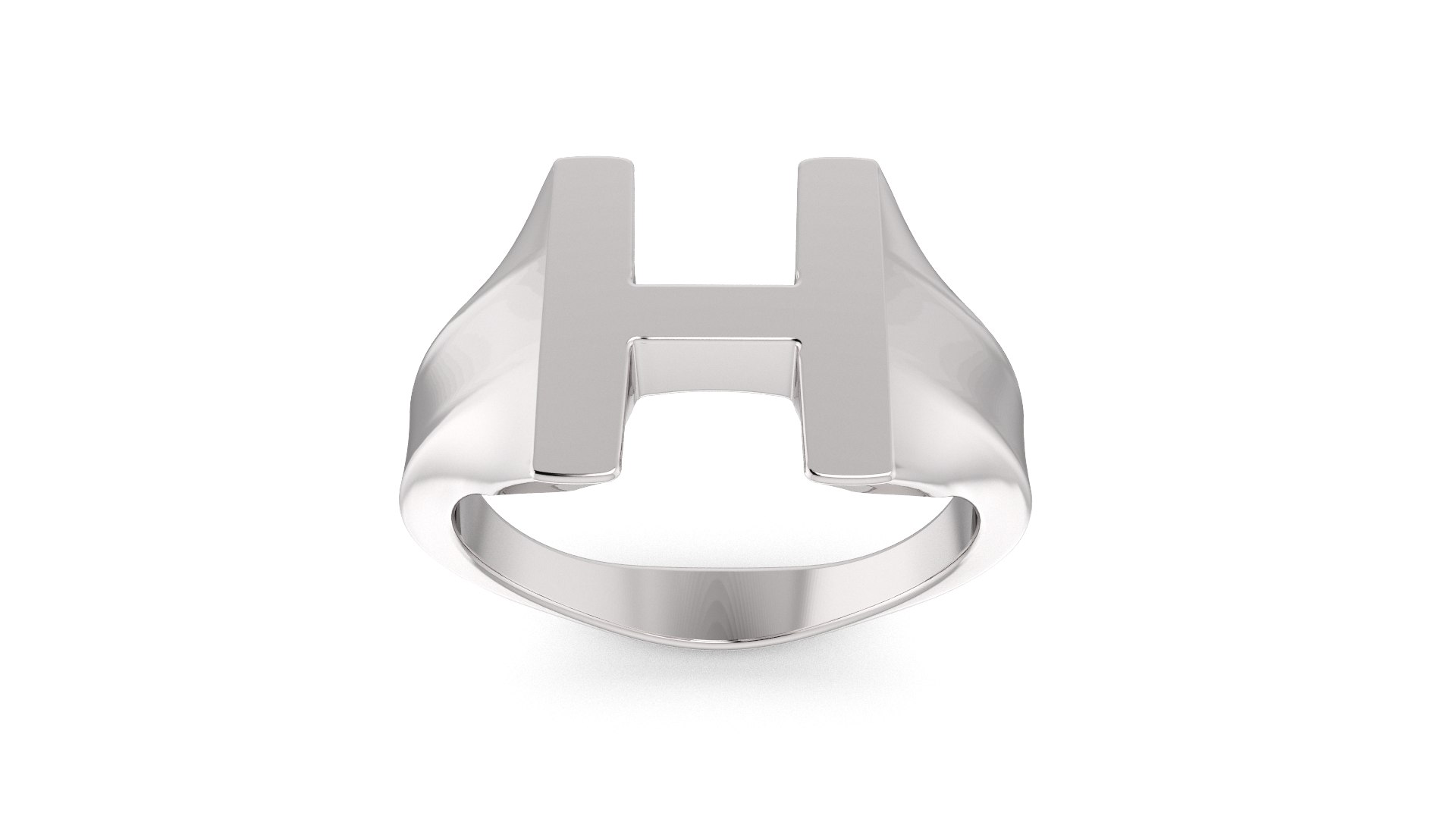 3D Model Alphabet Signet Ring H - TurboSquid 2082754