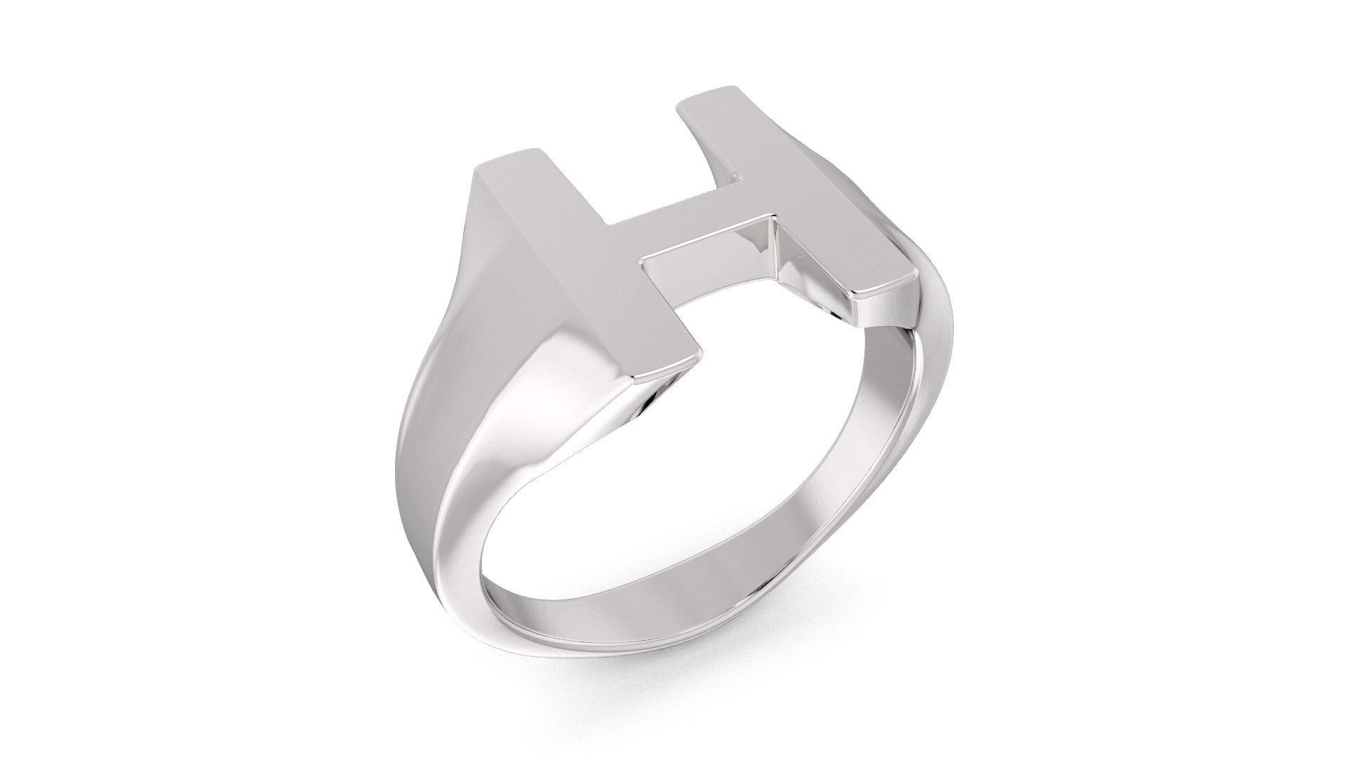 3D Model Alphabet Signet Ring H - TurboSquid 2082754