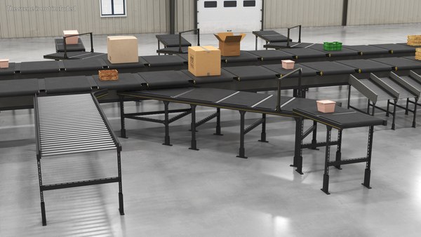 modelo 3d Clasificador de cintas cruzadas con cajas - TurboSquid 2324022