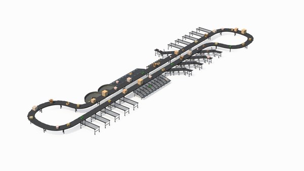 modelo 3d Clasificador de cintas cruzadas con cajas - TurboSquid 2324022