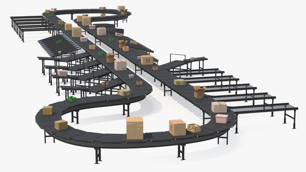 modelo 3d Clasificador de cintas cruzadas con cajas - TurboSquid 2324022