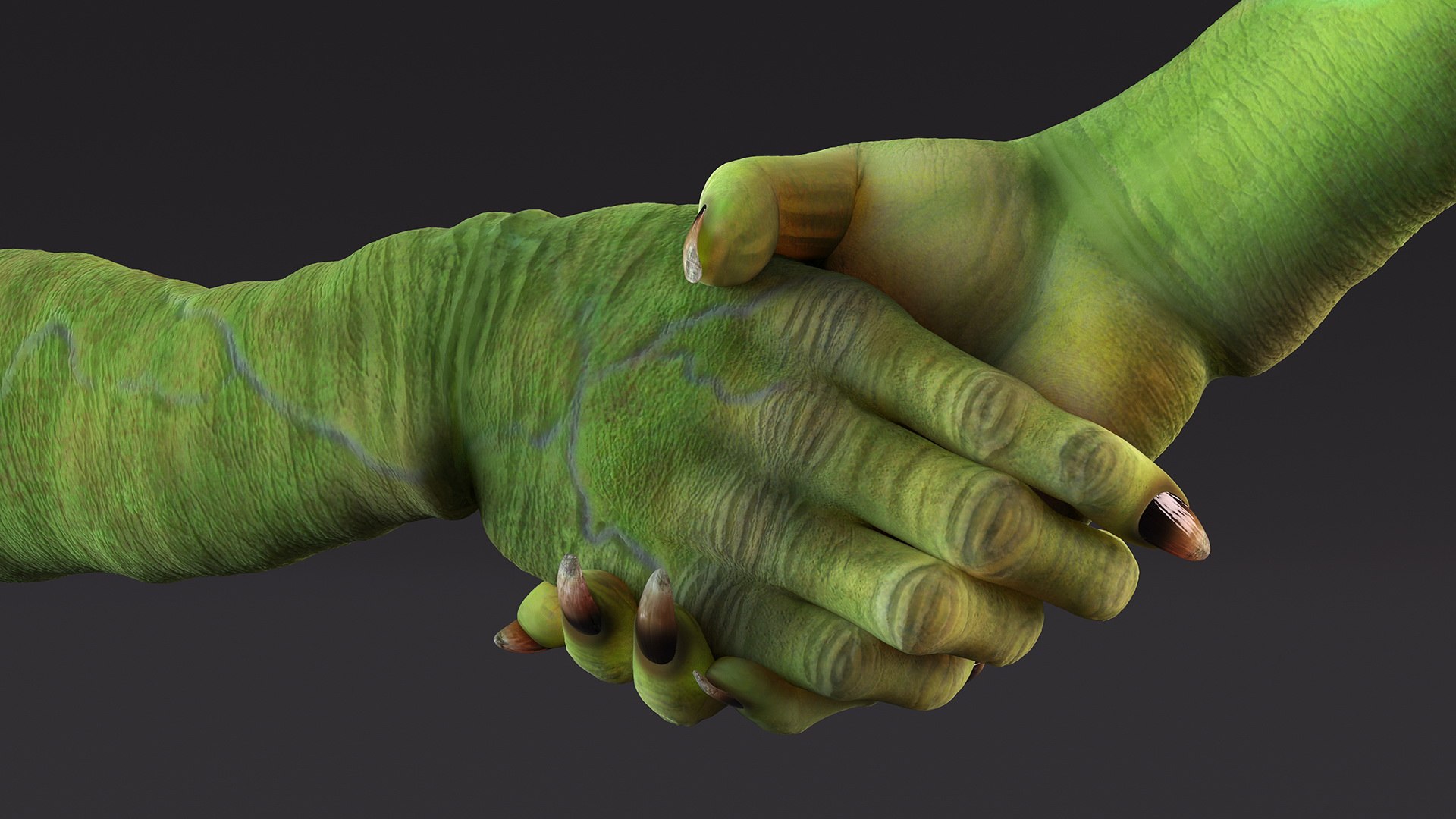Handshake Green Goblin Hands Rigged 3D Model - TurboSquid 2111836