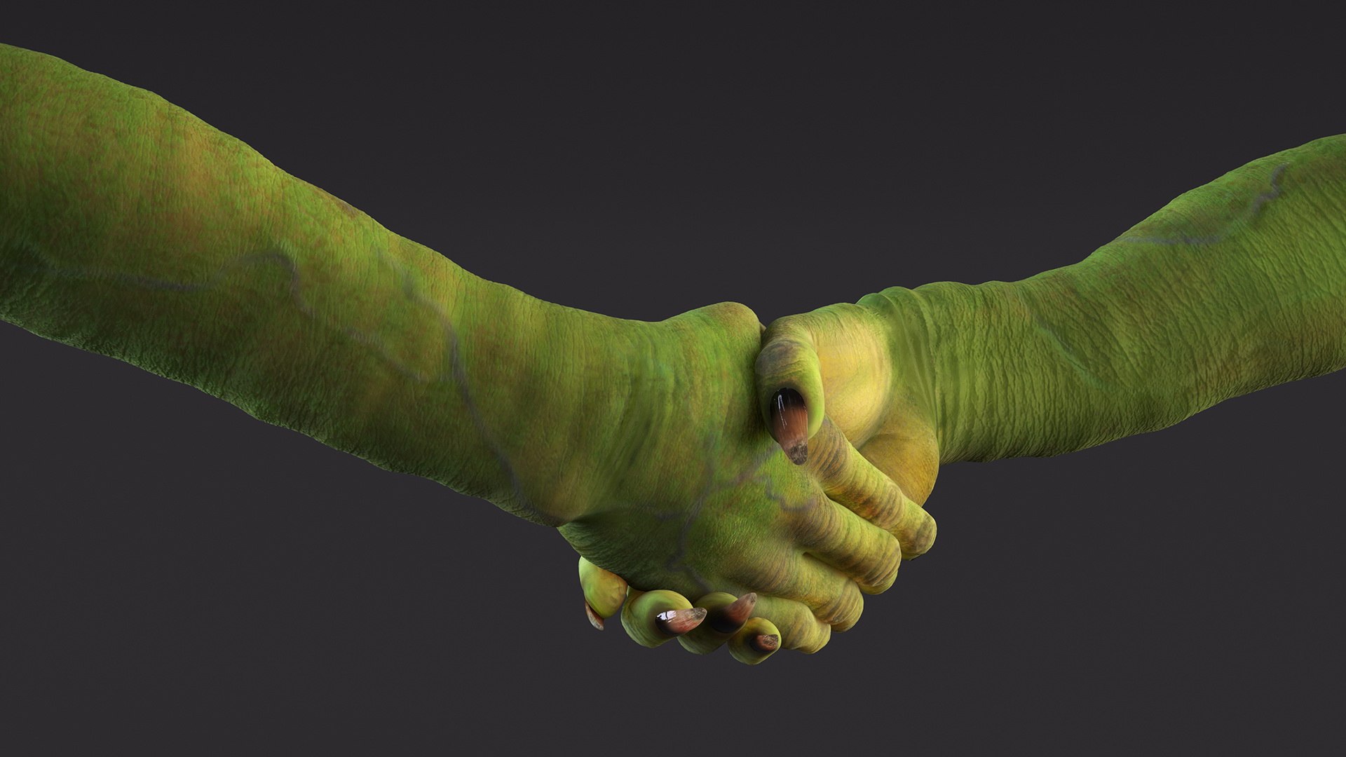 Handshake Green Goblin Hands Rigged 3D Model - TurboSquid 2111836