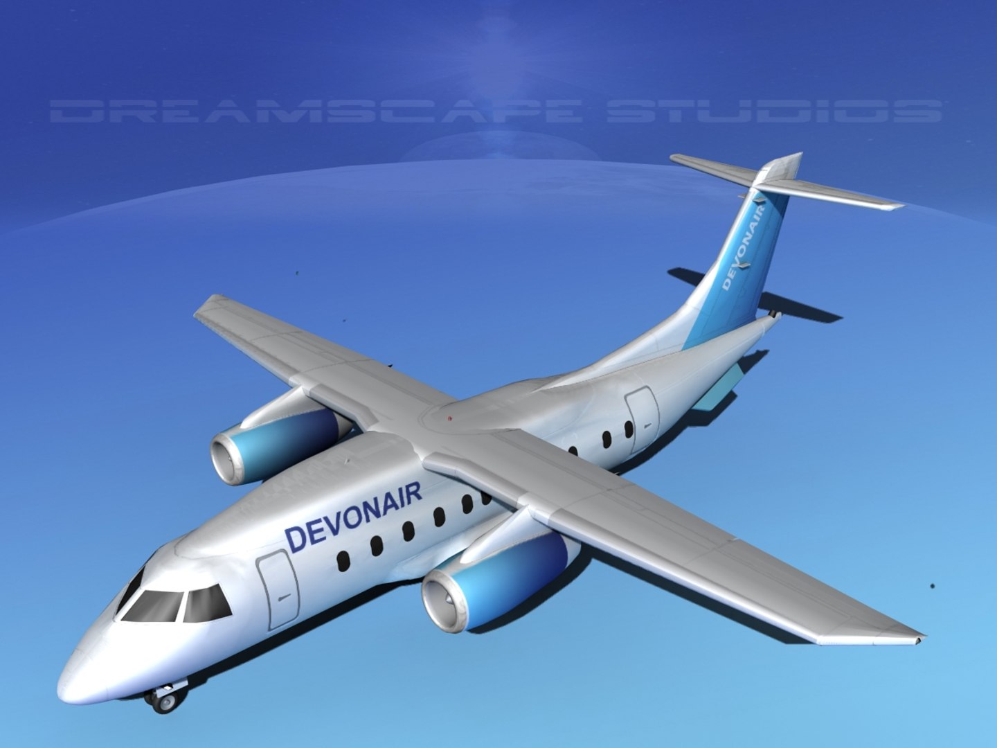 3d airlines 328jet jet aircraft model