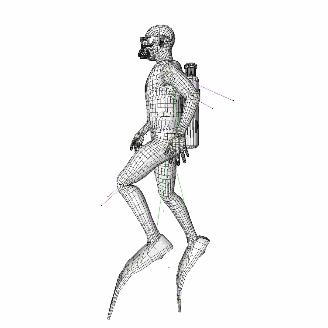 3D diver swimming underwater rigged - TurboSquid 1257977
