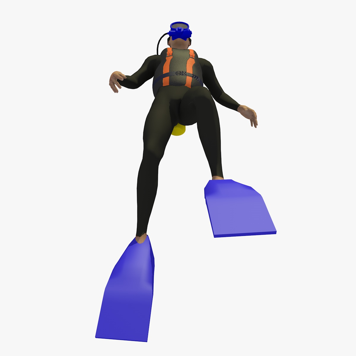 3D diver swimming underwater rigged - TurboSquid 1257977