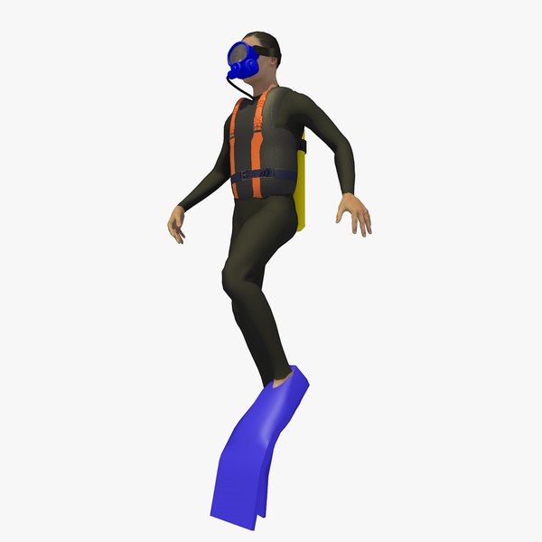 3D diver swimming underwater rigged - TurboSquid 1257977
