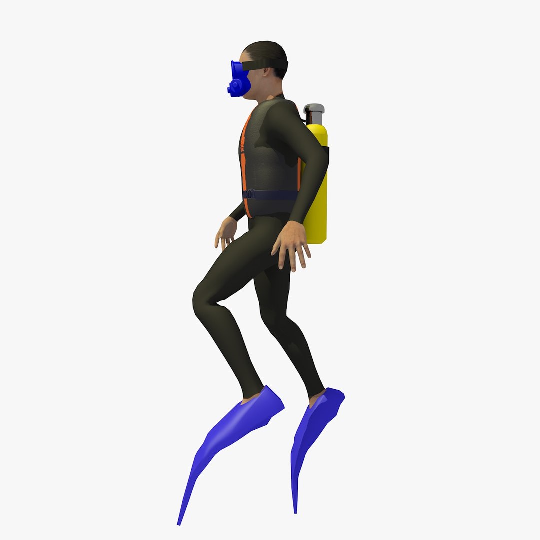 3D Diver Swimming Underwater Rigged - TurboSquid 1257977