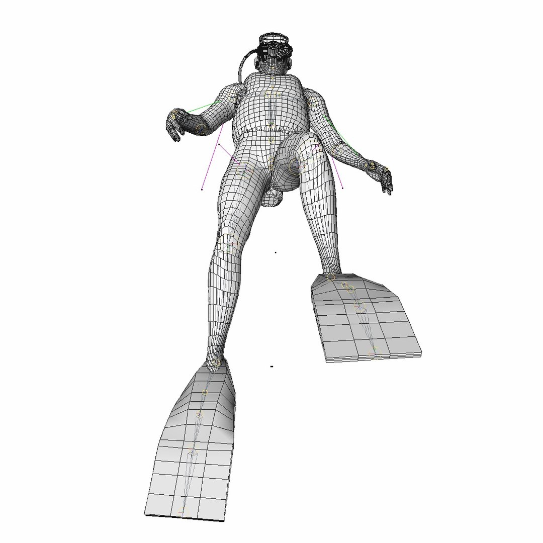 3D Diver Swimming Underwater Rigged - TurboSquid 1257977