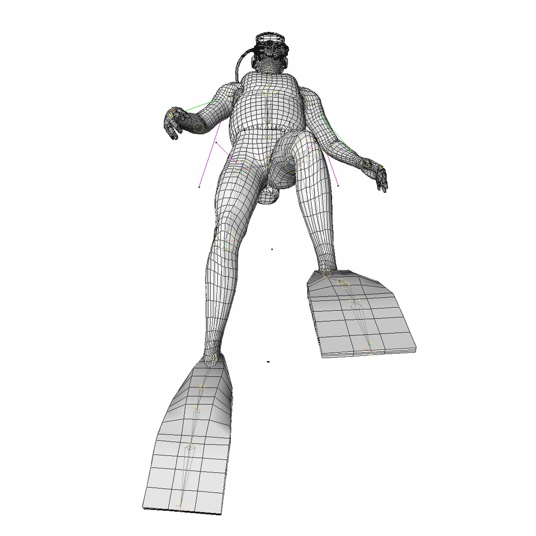 3D diver swimming underwater rigged - TurboSquid 1257977
