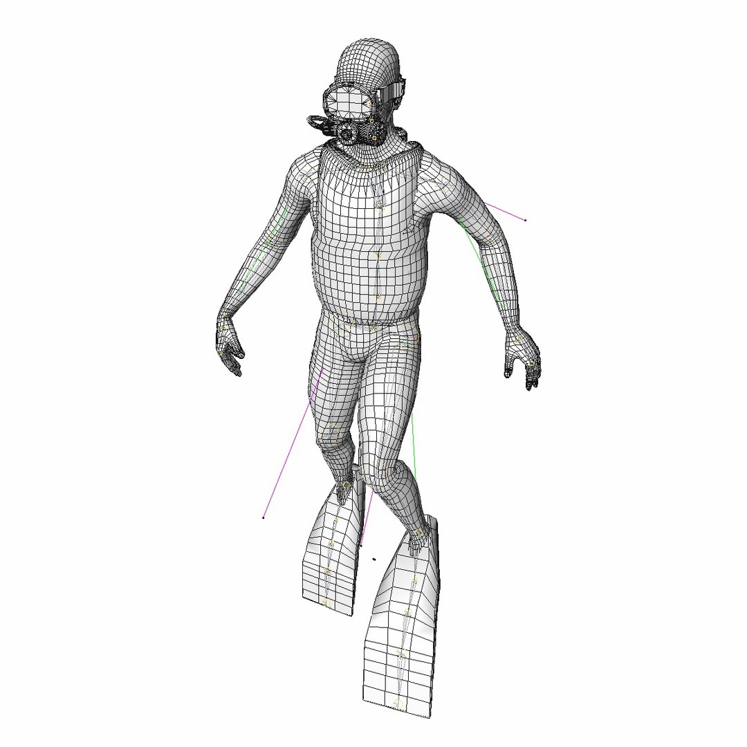 3D Diver Swimming Underwater Rigged - TurboSquid 1257977