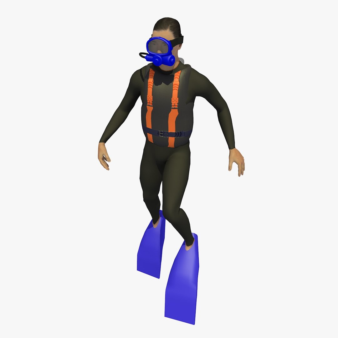 3D Diver Swimming Underwater Rigged - TurboSquid 1257977