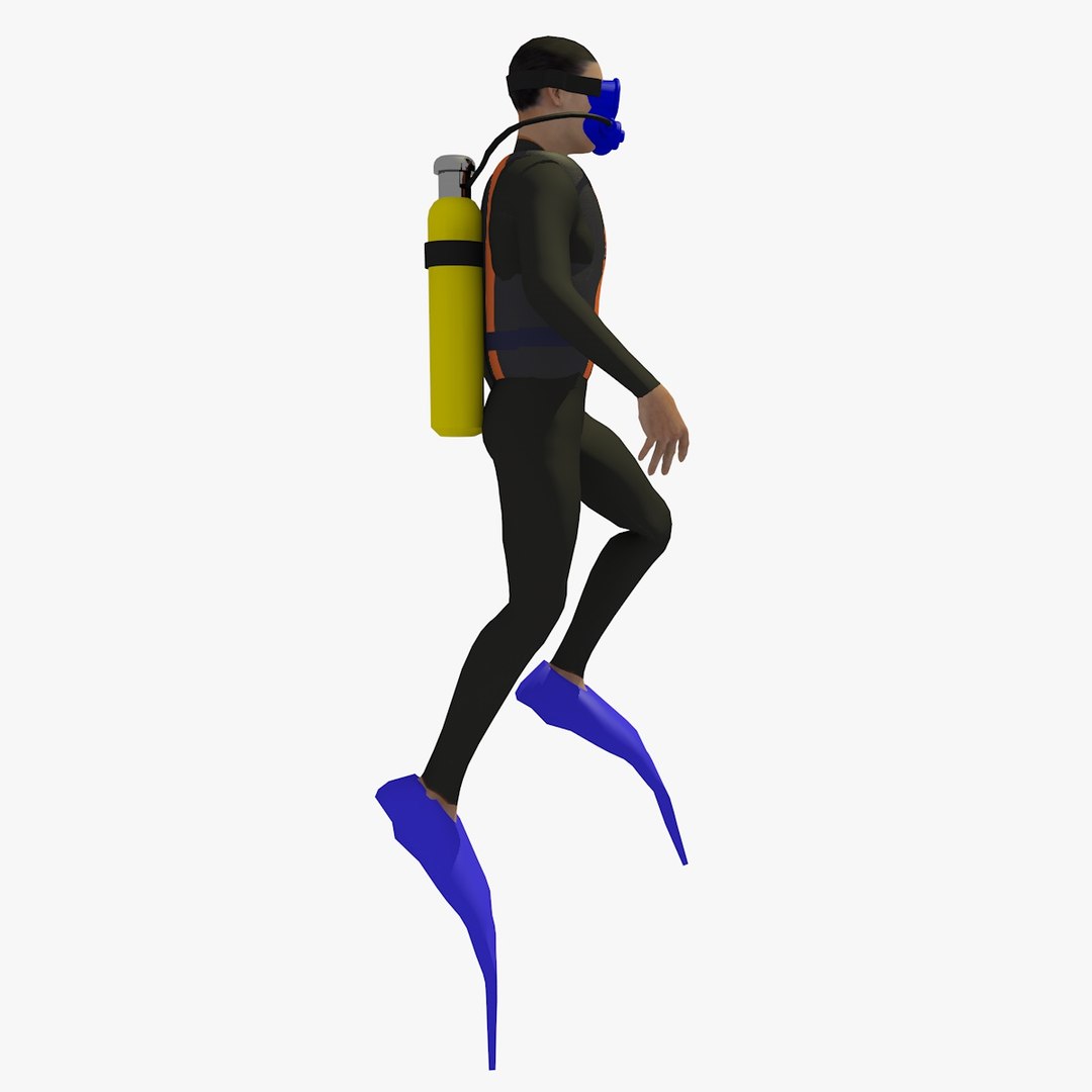 3D Diver Swimming Underwater Rigged - TurboSquid 1257977