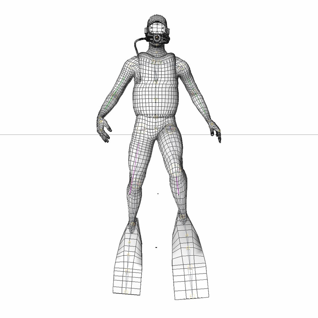 3D diver swimming underwater rigged - TurboSquid 1257977