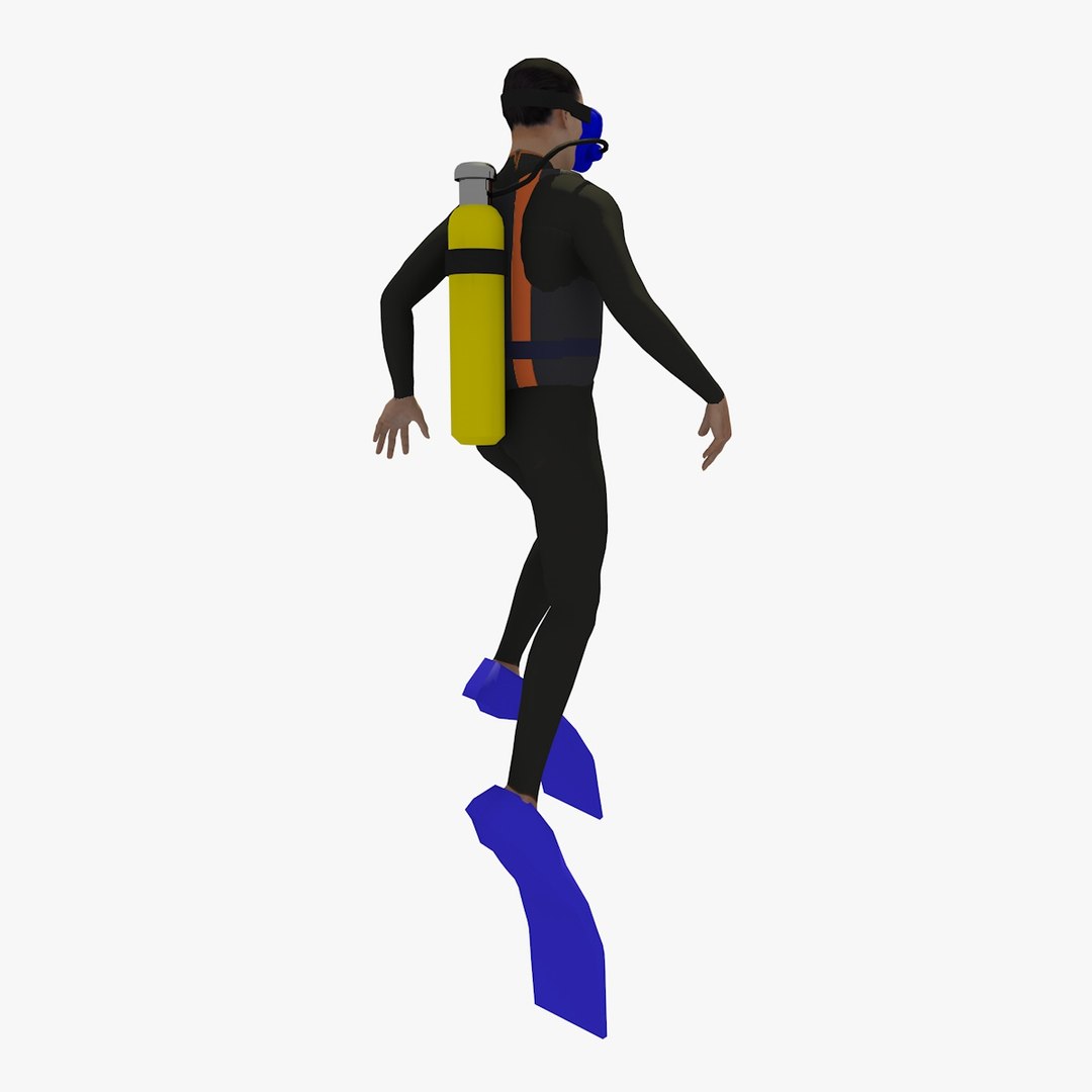 3D Diver Swimming Underwater Rigged - TurboSquid 1257977
