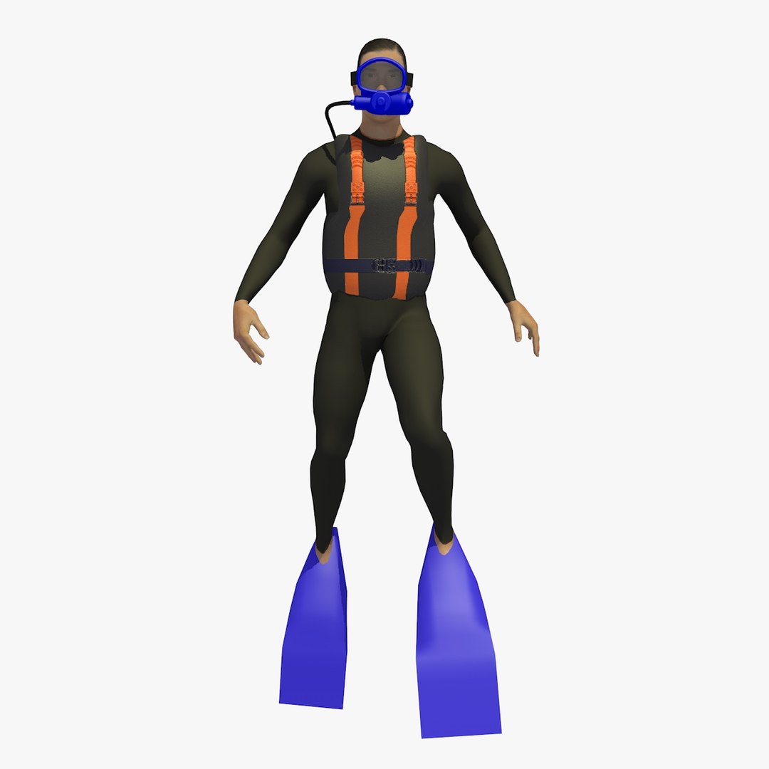 3D Diver Swimming Underwater Rigged - TurboSquid 1257977