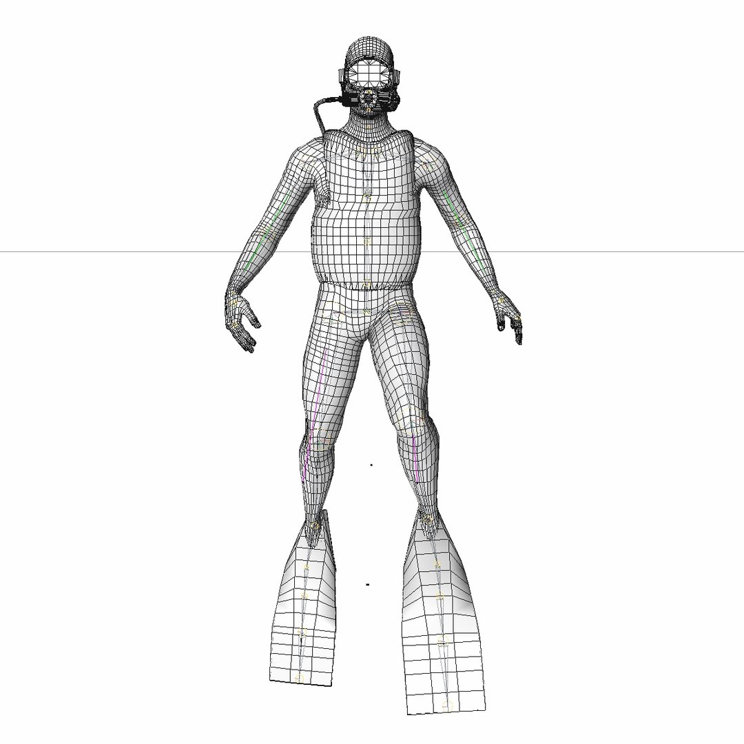 3D Diver Swimming Underwater Rigged - TurboSquid 1257977