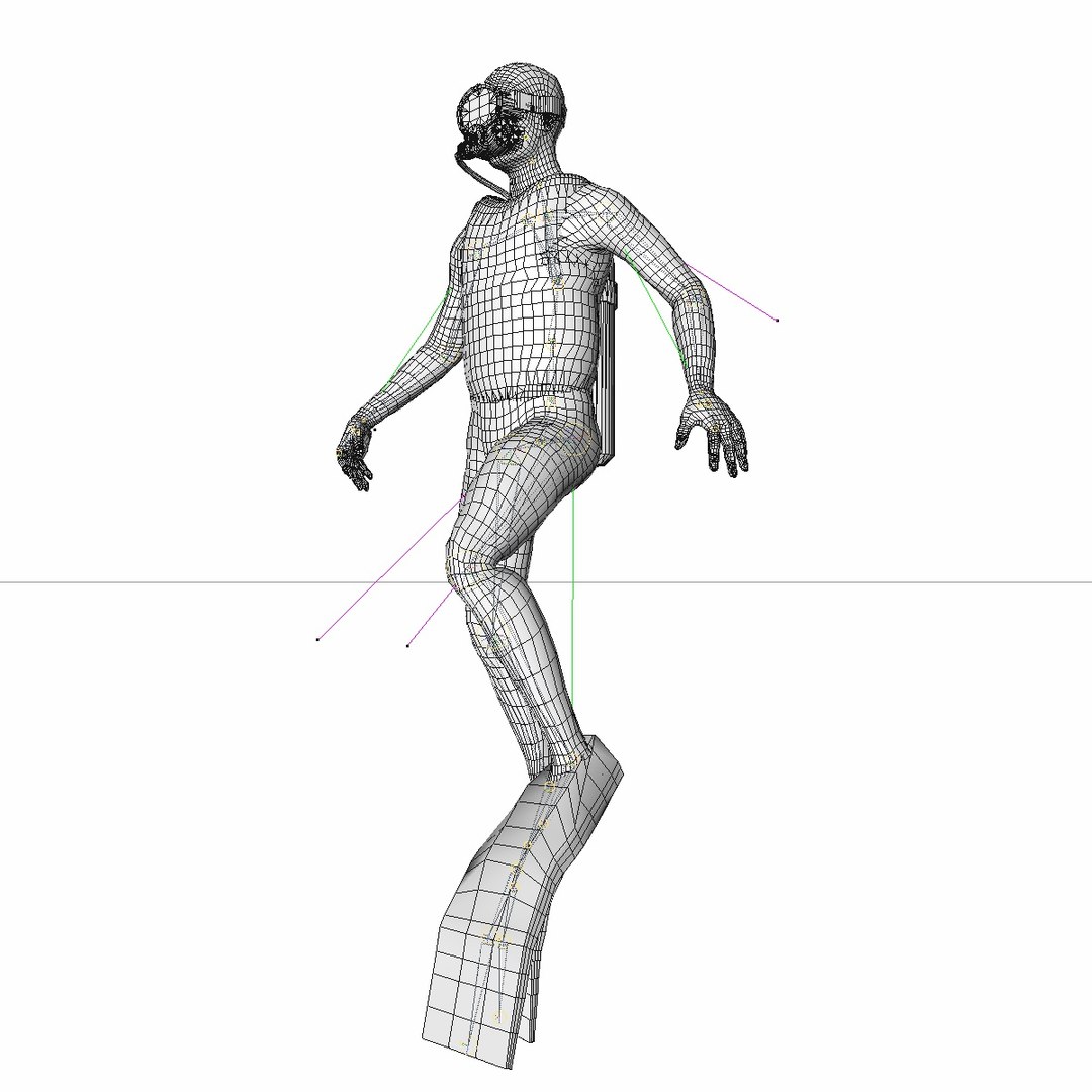 3D diver swimming underwater rigged - TurboSquid 1257977
