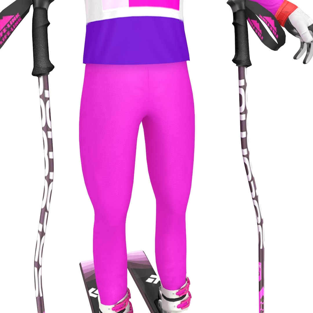 3D female skier ski model - TurboSquid 1319497