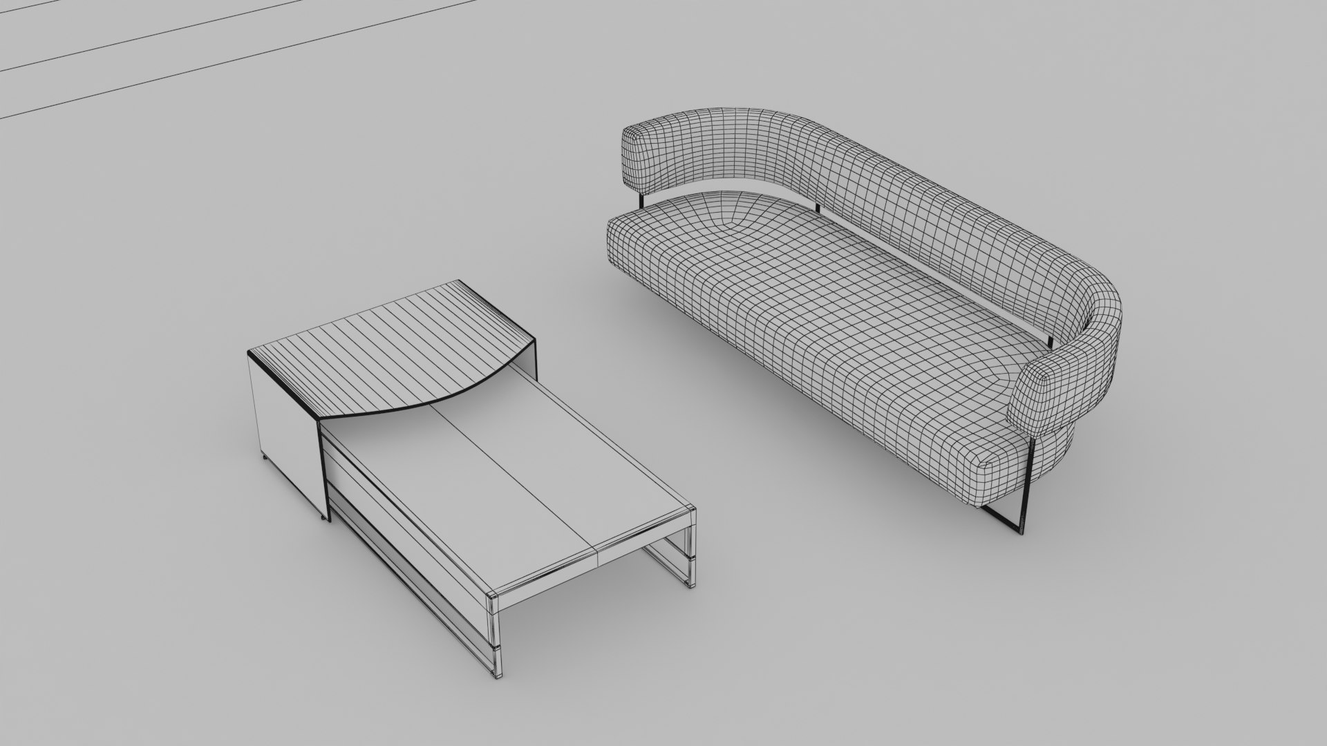3D model Simple Sofa and Table - TurboSquid 2160590