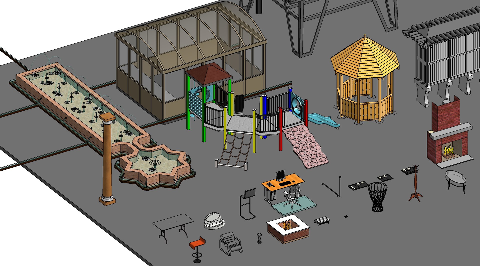 3D Outdoor Furniture Revit Family Parameter - TurboSquid 2294678