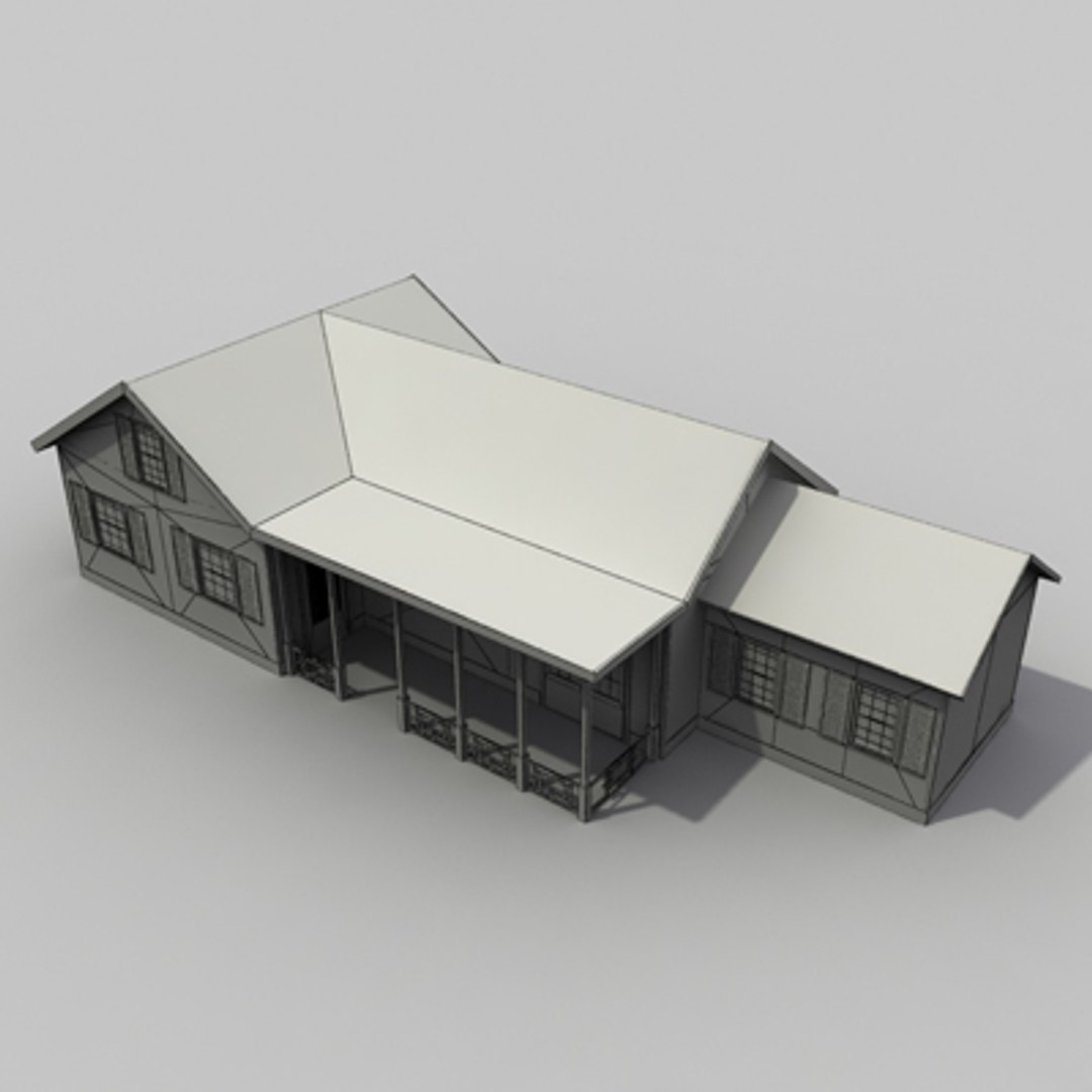 small town house building 3d model
